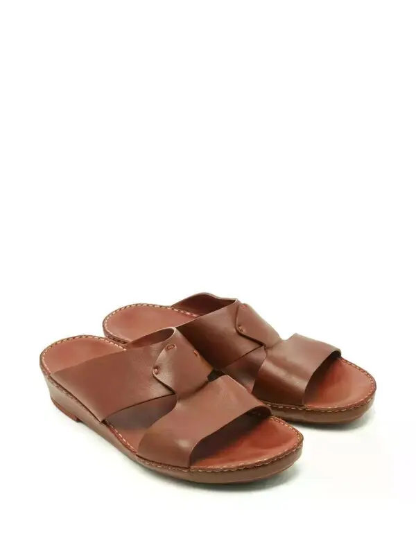 Loro Piana Leather Sandals With Buckle Detail