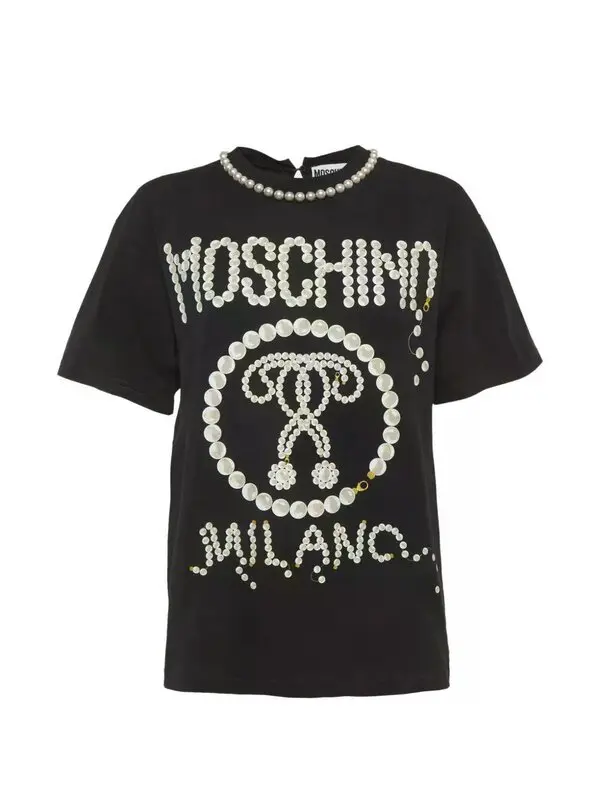 Moschino Pearl Print T-shirt - Black
