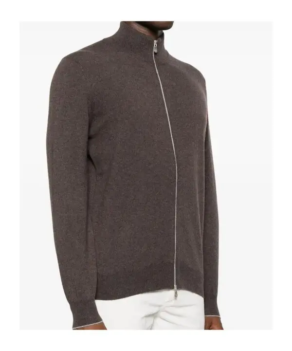 Brunello Cucinelli Cashmere High-neck Cardigan With Zipper