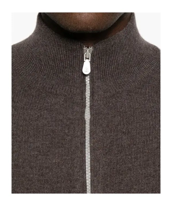 Brunello Cucinelli Cashmere High-neck Cardigan With Zipper