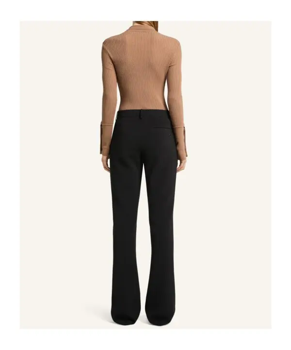 COURREGES Rib-knit Long-sleeve Polo Shirt