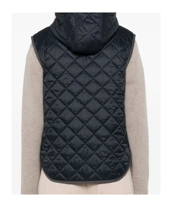 Brunello Cucinelli Quilted Hooded Gilet - Blue