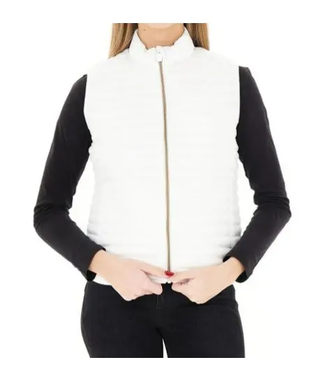 SAVE THE DUCK Sleeveless Quilted Zip-up Vest - White