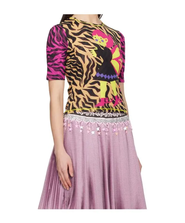CHOPOVA LOWENA Mesh Round Neck Top