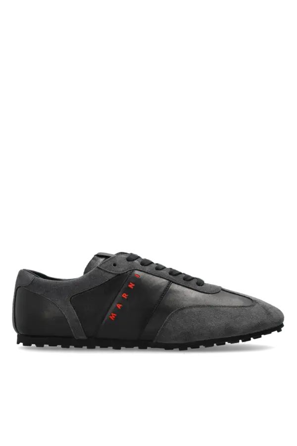 Marni Paneled Suede And Leather Low Top Sneakers