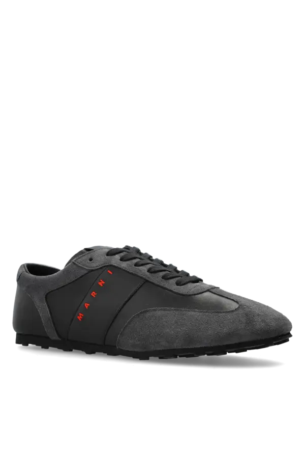 Marni Paneled Suede And Leather Low Top Sneakers