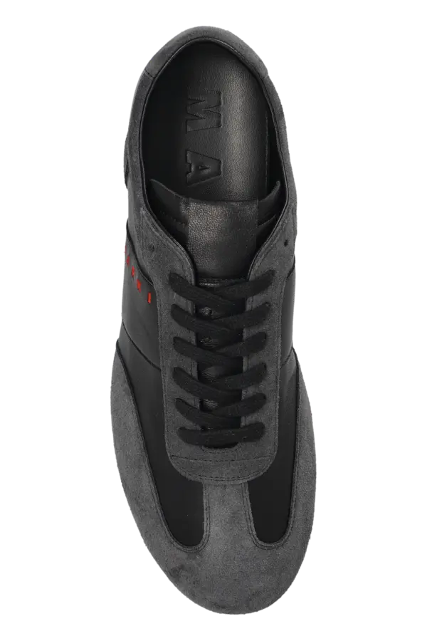 Marni Paneled Suede And Leather Low Top Sneakers