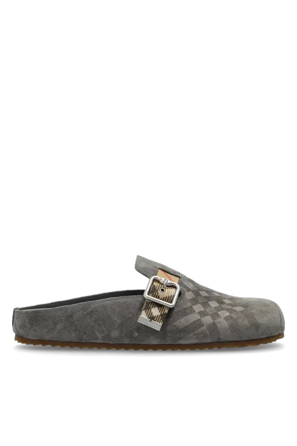 Burberry Suede Checked Mules