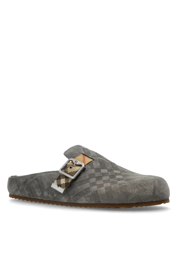 Burberry Suede Checked Mules