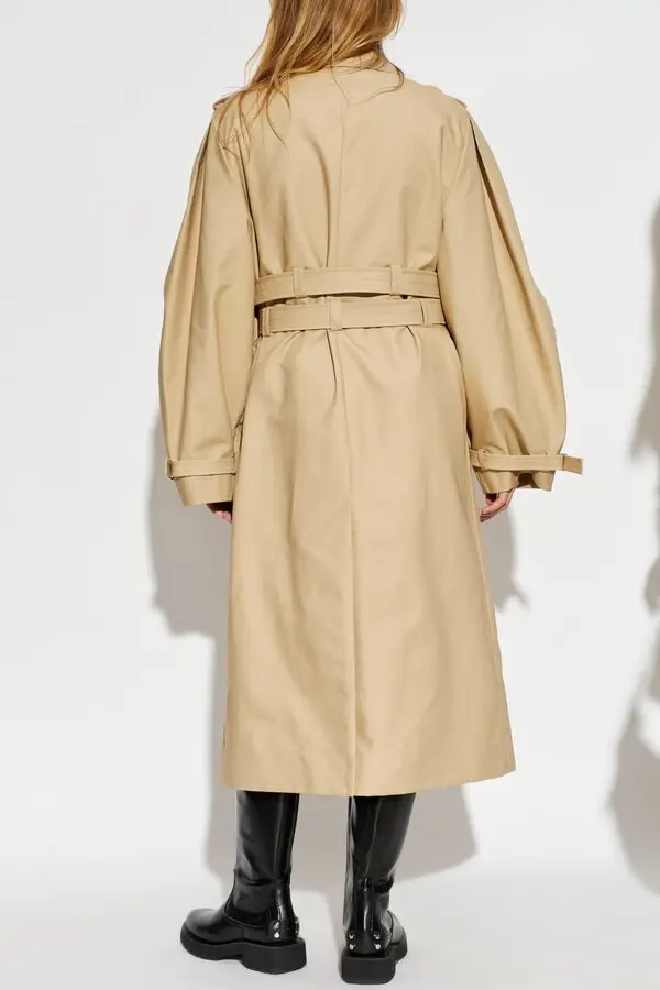 GANNI Cotton Trench Coat With Belt