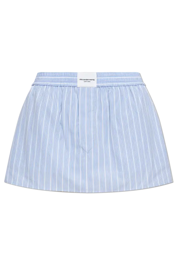 Alexander Wang Striped Cotton Skort - Light Blue