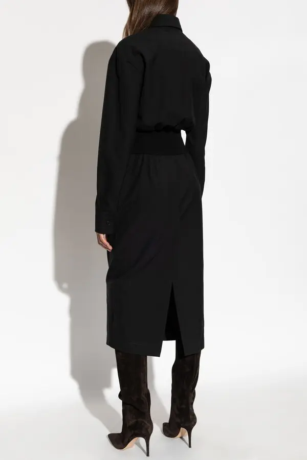 Dsquared2 Wool Midi Dress With Back Slit