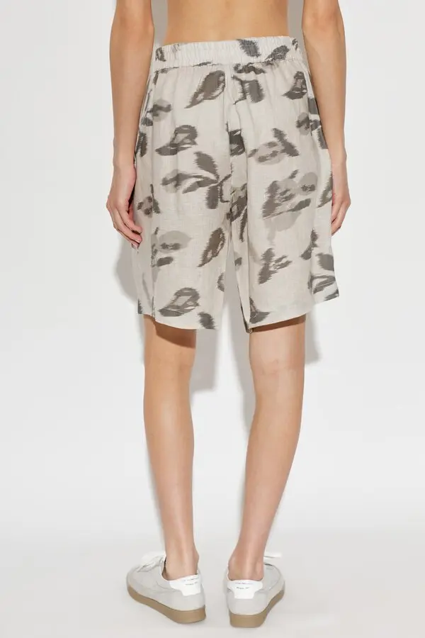 Emporio Armani Linen Shorts With Floral Print