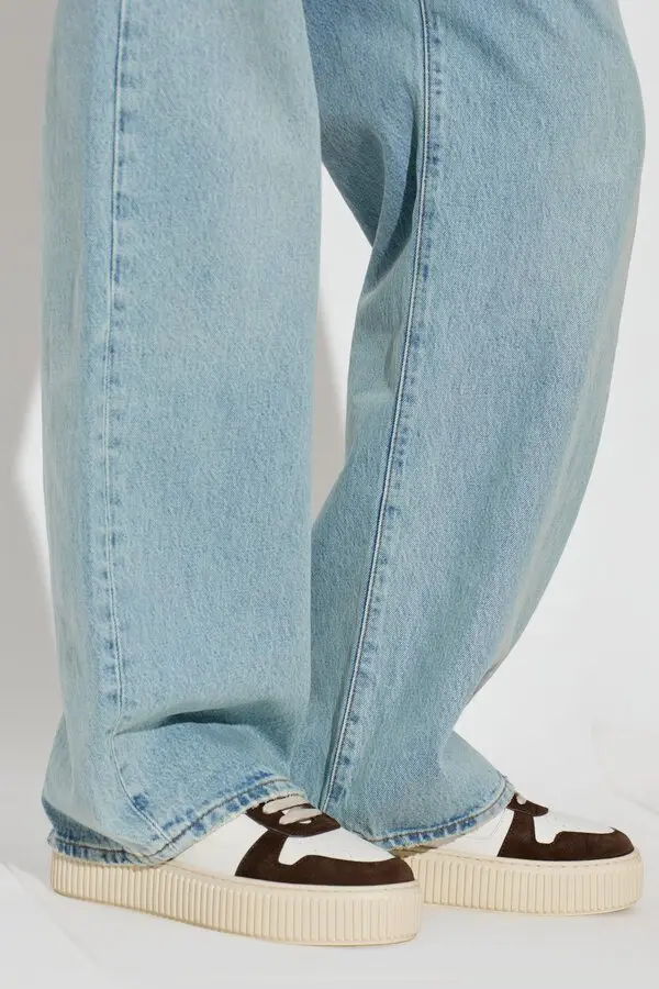Furla Sky Low-top Leather And Suede Sneakers