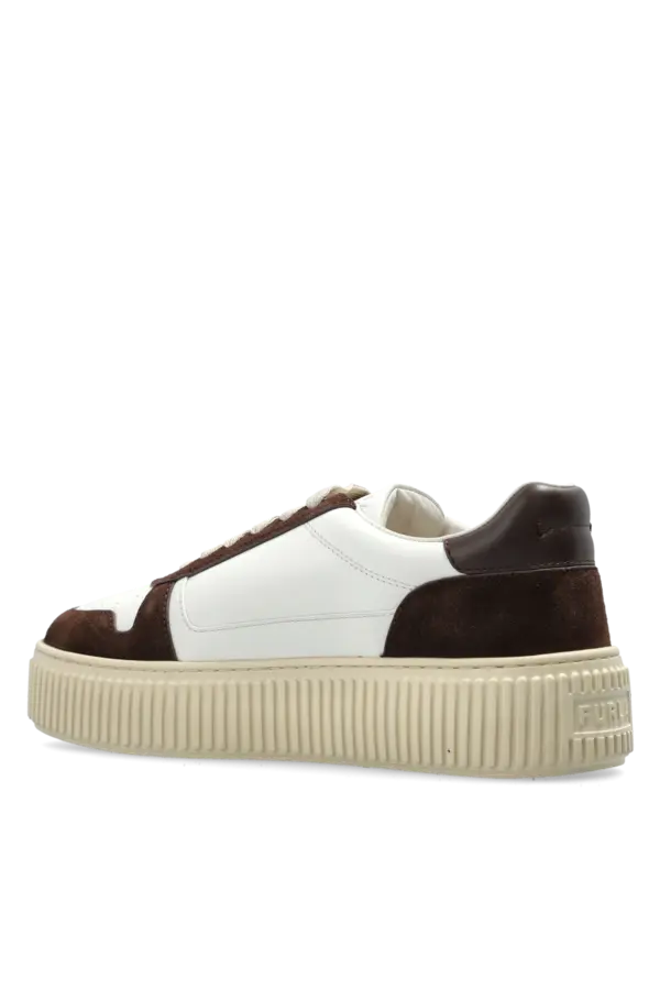 Furla Sky Low-top Leather And Suede Sneakers