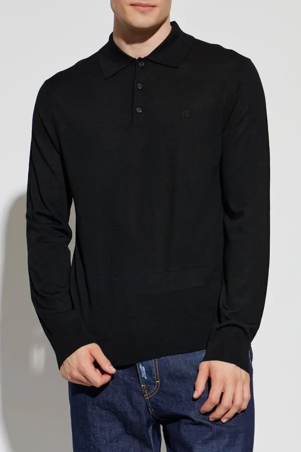 Dsquared2 Wool Polo Shirt With Embroidered Logo