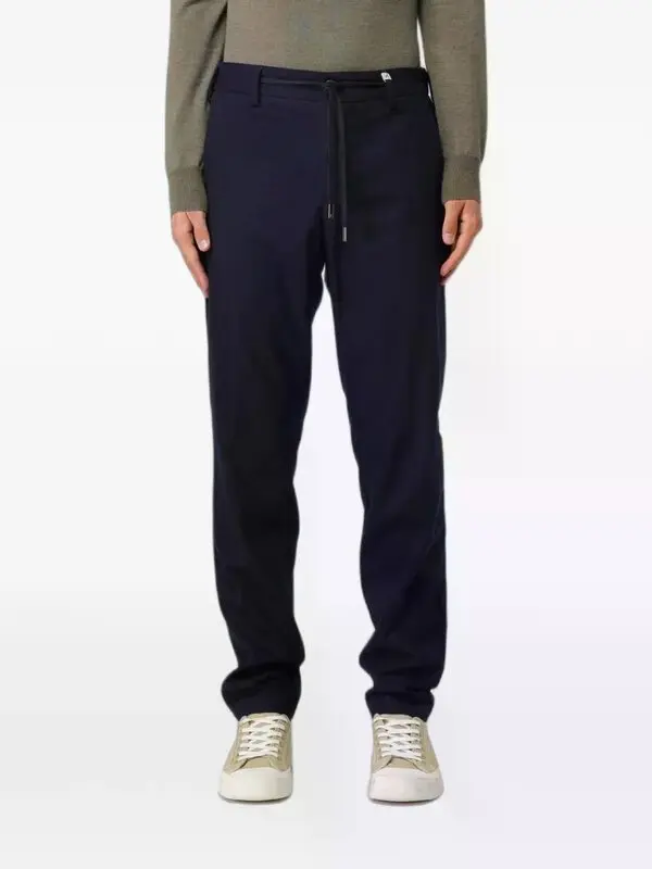 MYTHS Contrast Stitch Drawstring Trousers - Blue