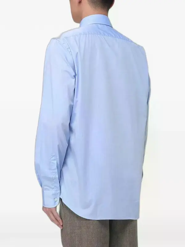 BROOKSFIELD Poplin Logo-embroidered Shirt - Blue