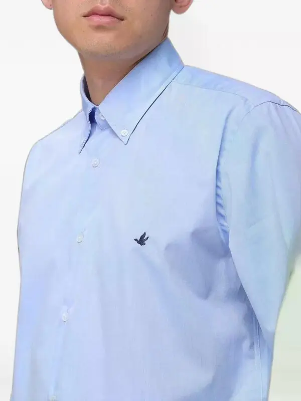 BROOKSFIELD Poplin Logo-embroidered Shirt - Blue
