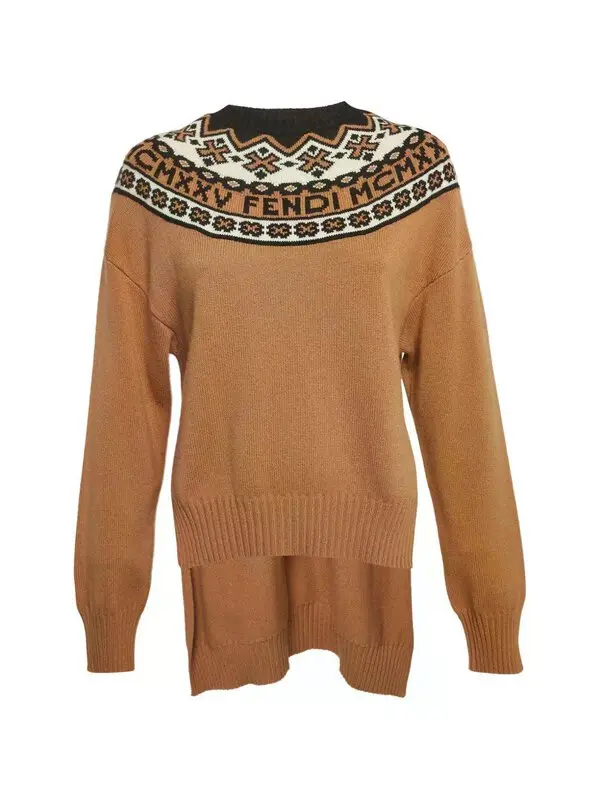 Fendi Wool Intarsia Knit Sweater
