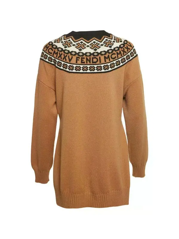 Fendi Wool Intarsia Knit Sweater