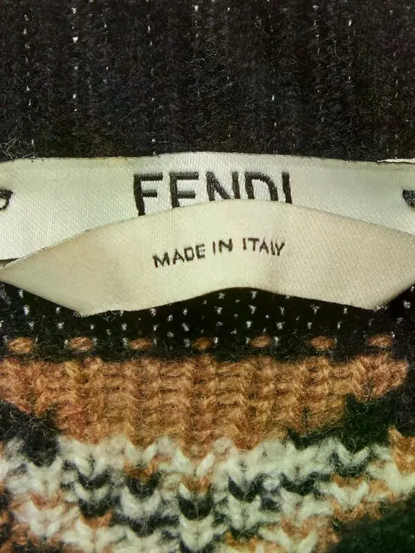 Fendi Wool Intarsia Knit Sweater