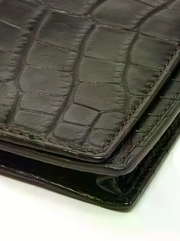 Smythson Croc-embossed Flap Card Case