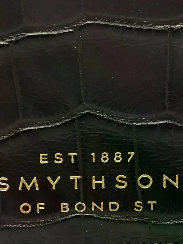 Smythson Croc-embossed Flap Card Case