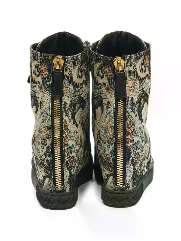 Casadei Chain-link Brocade Wedge Sneakers