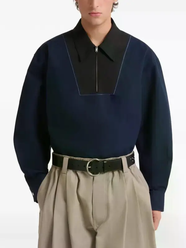 Marni Deep Poplin Shirt With Zipper Bib