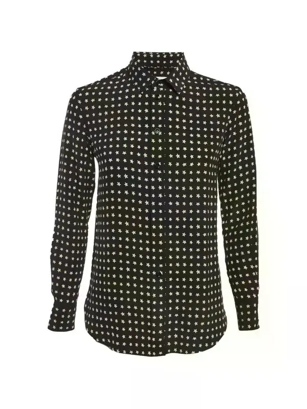 Saint Laurent Star Print Long Sleeve Shirt