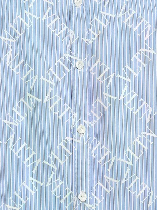 Valentino Garavani Striped Cotton Shirt With Logo Print