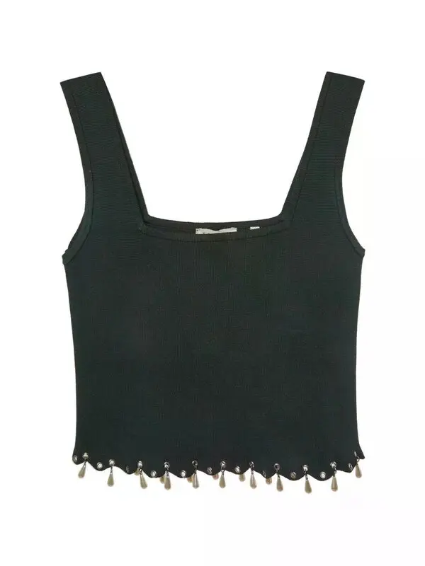 Sandro Embellished Square Neck Sleeveless Top