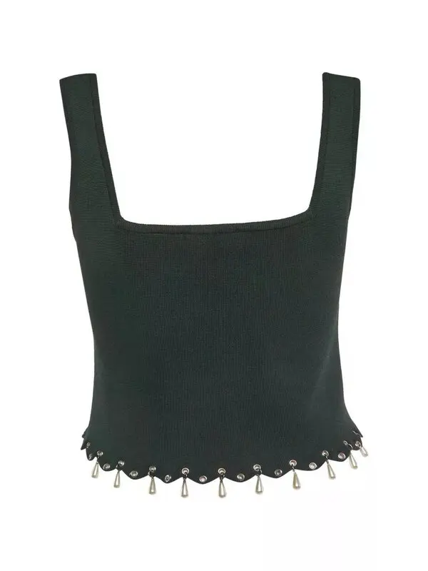 Sandro Embellished Square Neck Sleeveless Top