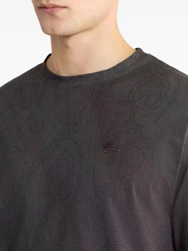 Etro Cotton Jersey Sweater With Arnica Motif