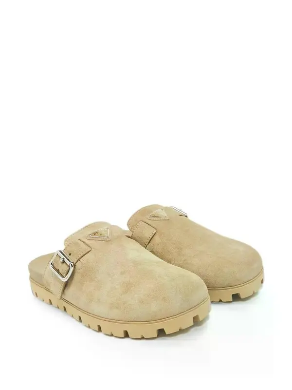 Prada Triangle Logo Flat Mules