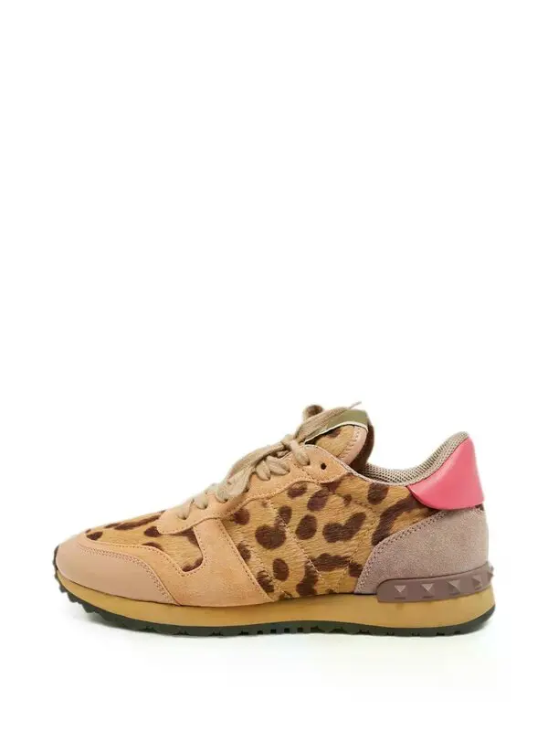 Valentino Garavani Rockrunner Leopard-print Sneakers - Neutrals