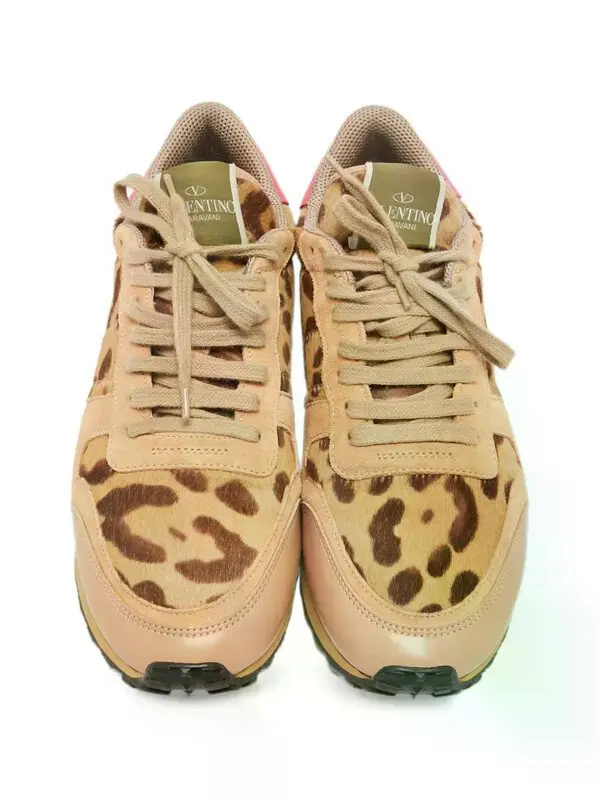 Valentino Garavani Rockrunner Leopard-print Sneakers - Neutrals