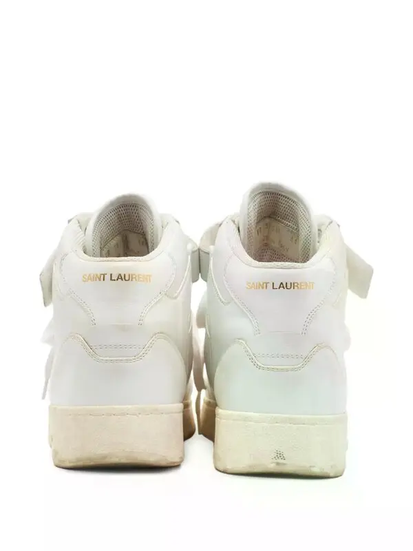 Saint Laurent High-top Lace-up And Touch-strap Sneakers