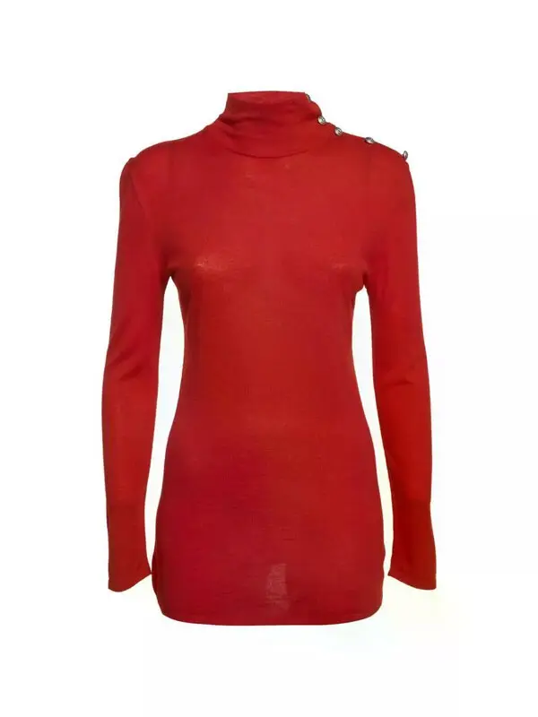 Balmain Button-detail Roll-neck Knit