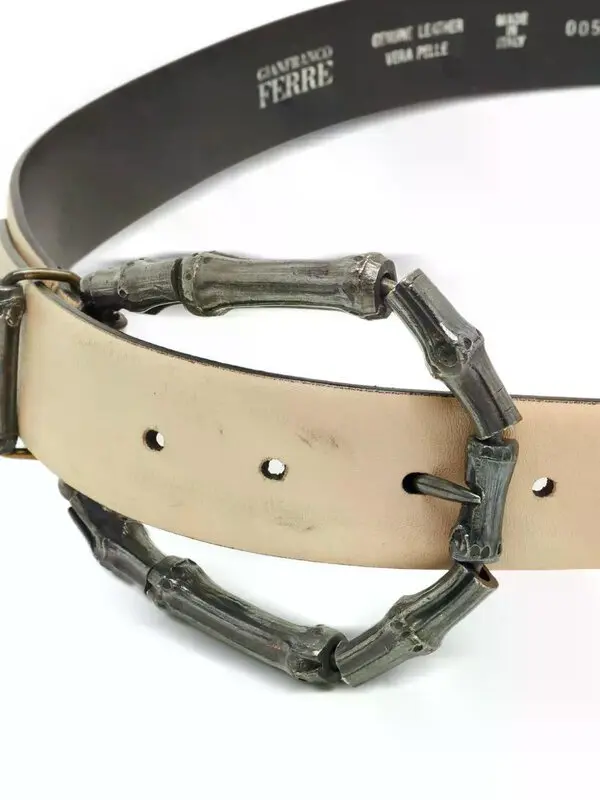 Gianfranco Ferre Calf Leather Belt With Bamboo-effect Buckle