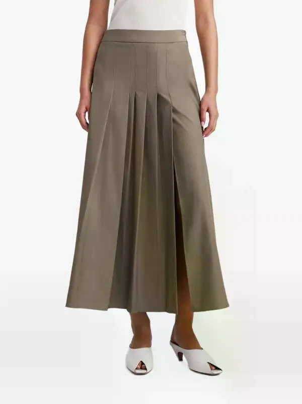 Anna Quan Sable Pleated Midi Skirt