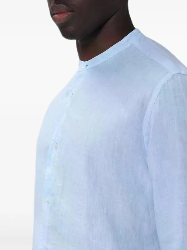 BROOKSFIELD Band-collar Linen Shirt