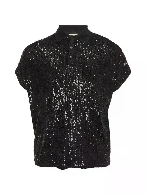 Saint Laurent Sequin-embellished Polo Shirt