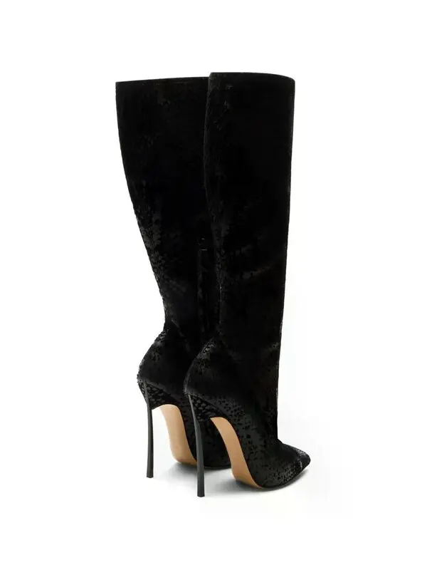 Casadei Blade Kitana Python-effect Knee-high Boots