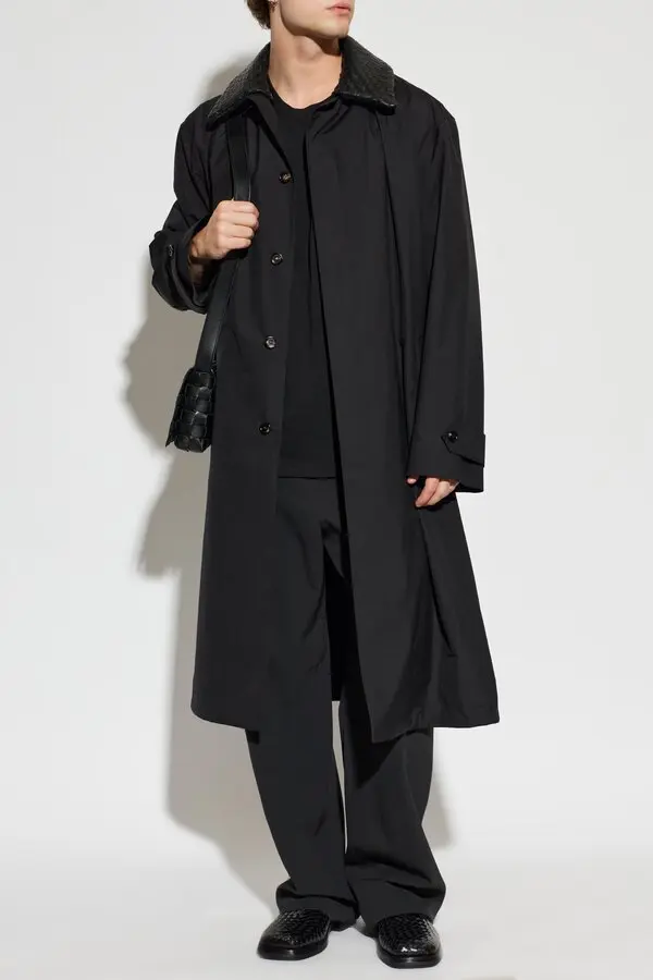 Bottega Veneta Coat With A Detachable Leather Collar