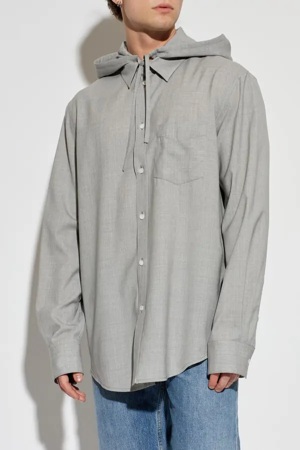 Bottega Veneta Wool Shirt With Detachable Hood