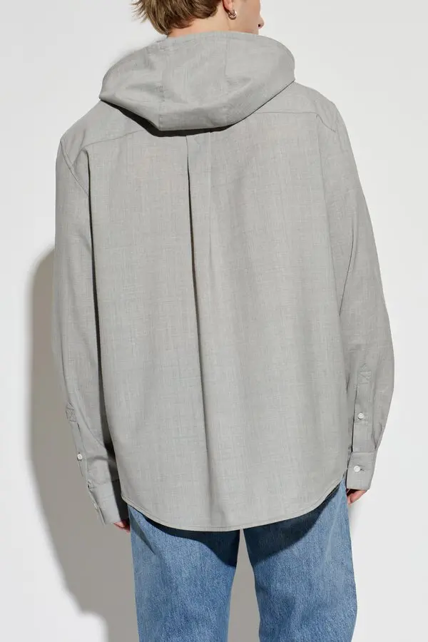 Bottega Veneta Wool Shirt With Detachable Hood