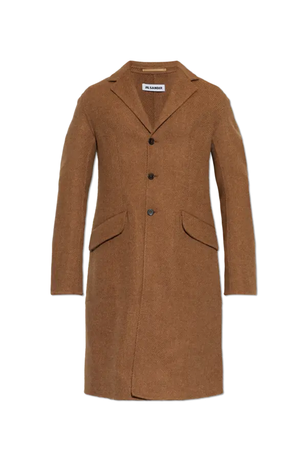 JIL SANDER Wool Coat With Single Vent - Brown