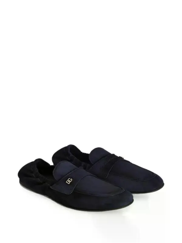 Dolce & Gabbana Calfskin Horsebit Slippers - Blue